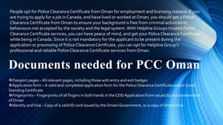 Oman good conduct certificate (PCC) | PPT
