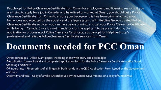 Oman good conduct certificate (PCC) | PPT