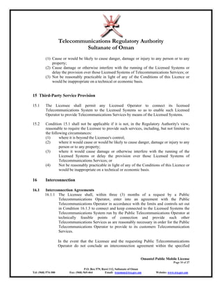 Omantel Mobile License | PDF