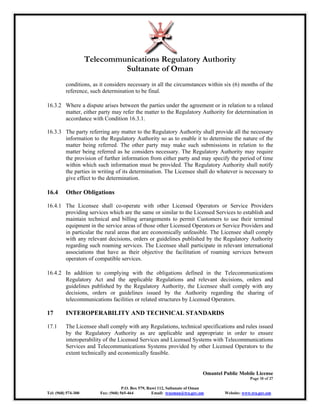 Omantel Mobile License | PDF