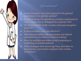 Preconception counseling | PPTX