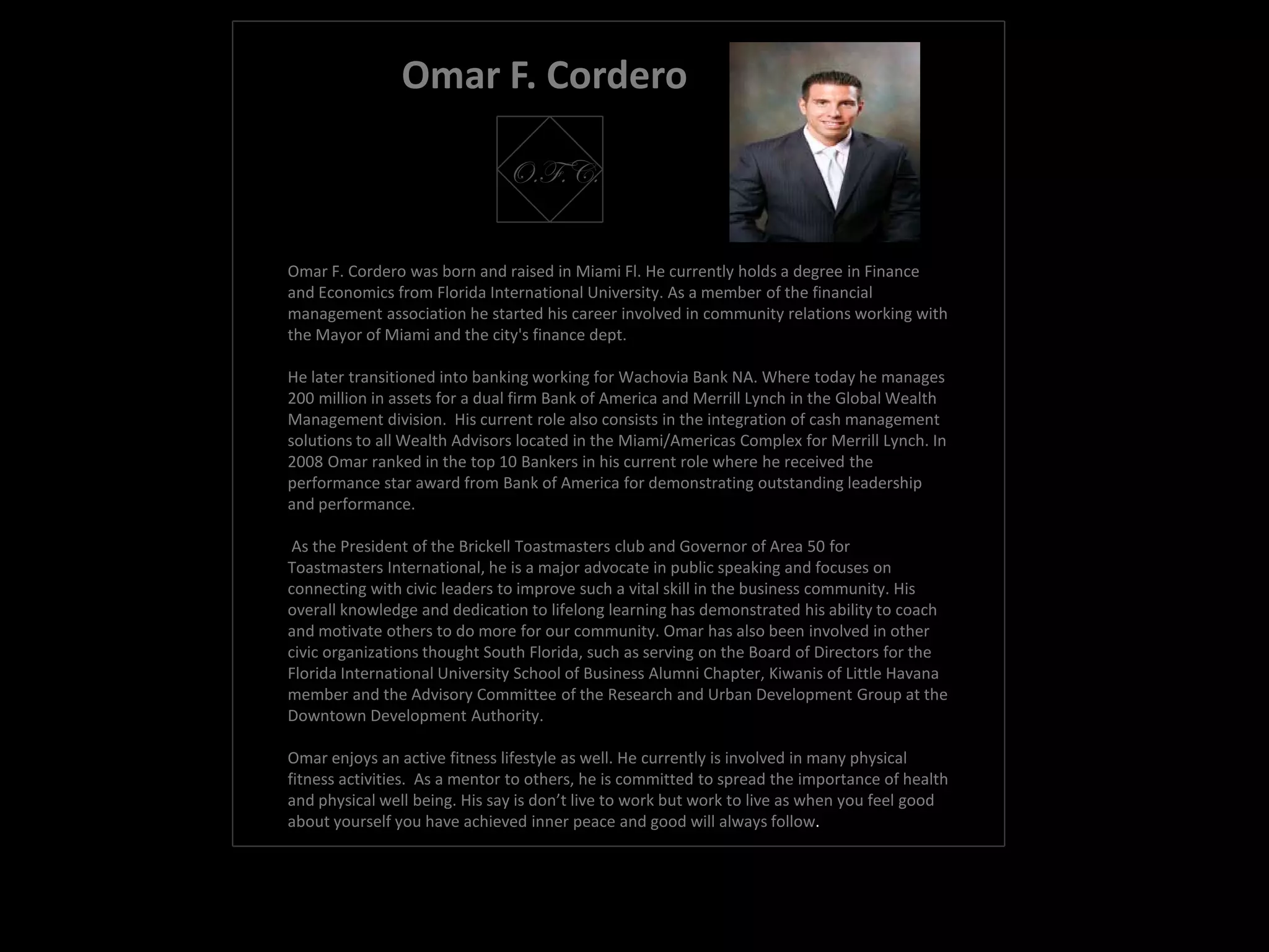 Omar F. Cordero Biography | PPT