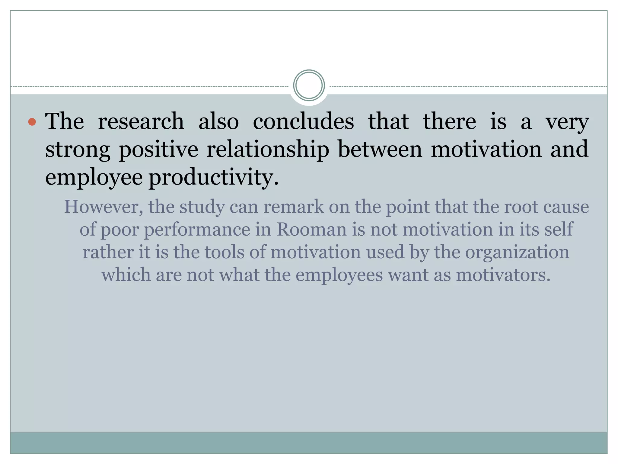 ROLE OF MOTIVATION ON EMPLOYEE PERFORMANCE BY RESEARCH ANALYSIS | PPTX ...