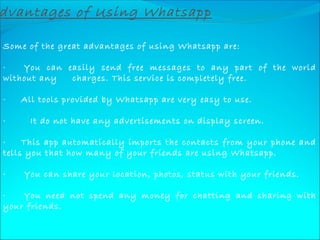 Pros and Cons of using Facebook and Whatsapp | PPT