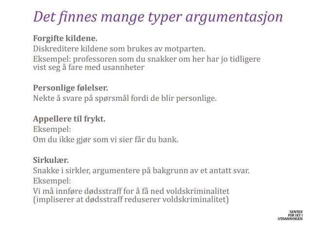 Om argumentasjon 7. trinn norsk sammensatt | PPT