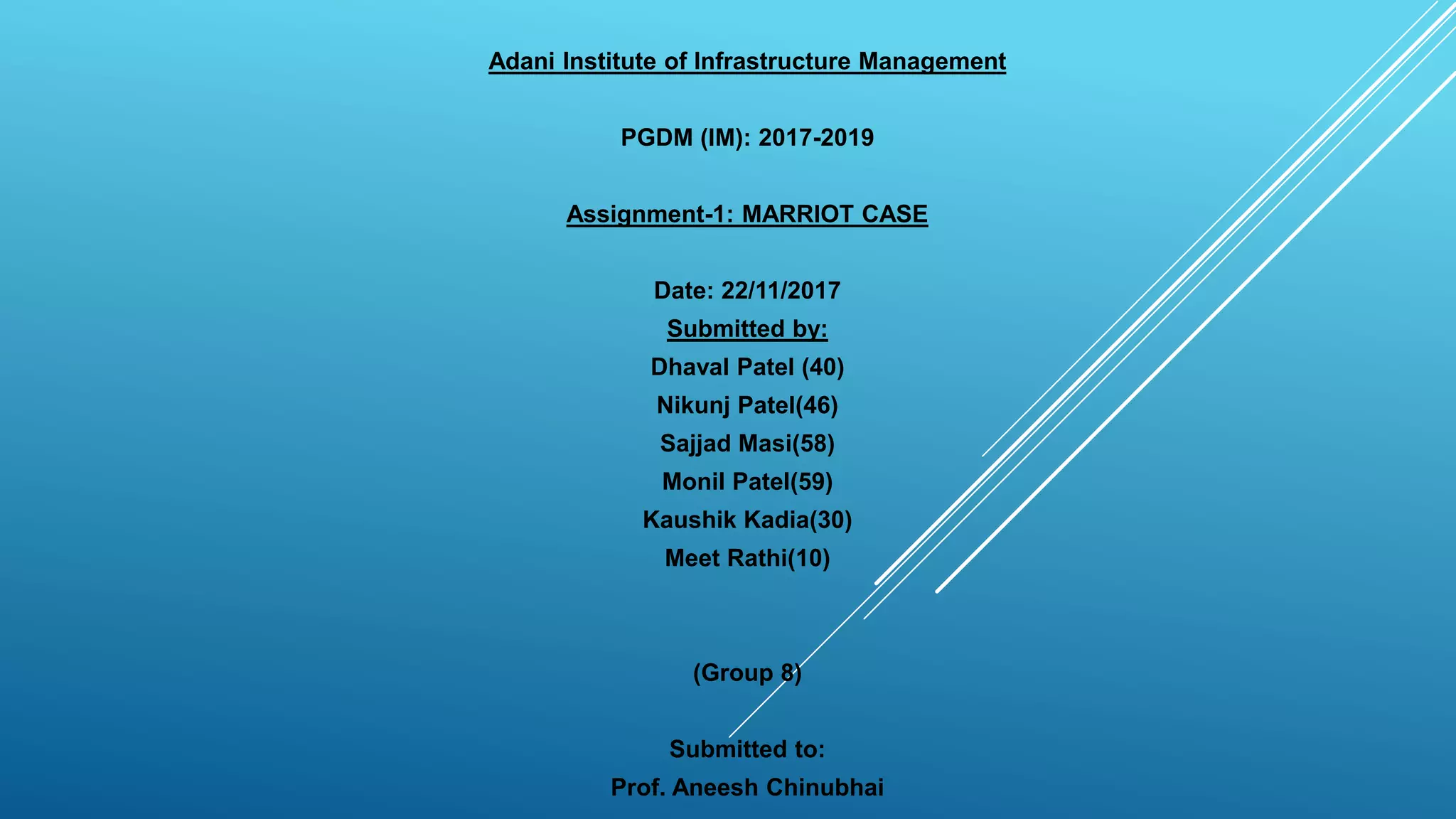 MARRIOTT ROOMS FORECASTING Operation management assignment (1) | PPTX