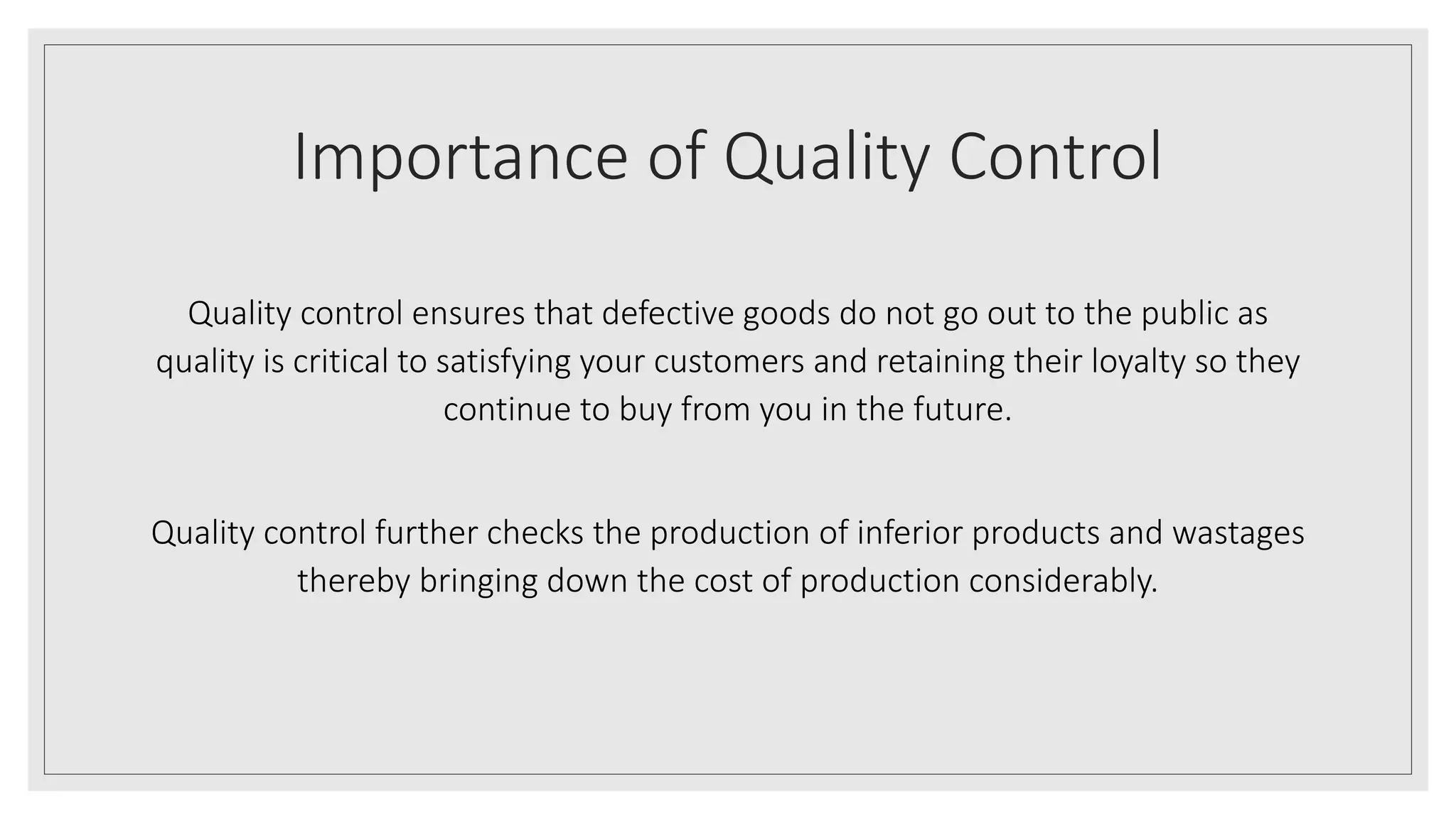 Operations management Quality Control | PPTX