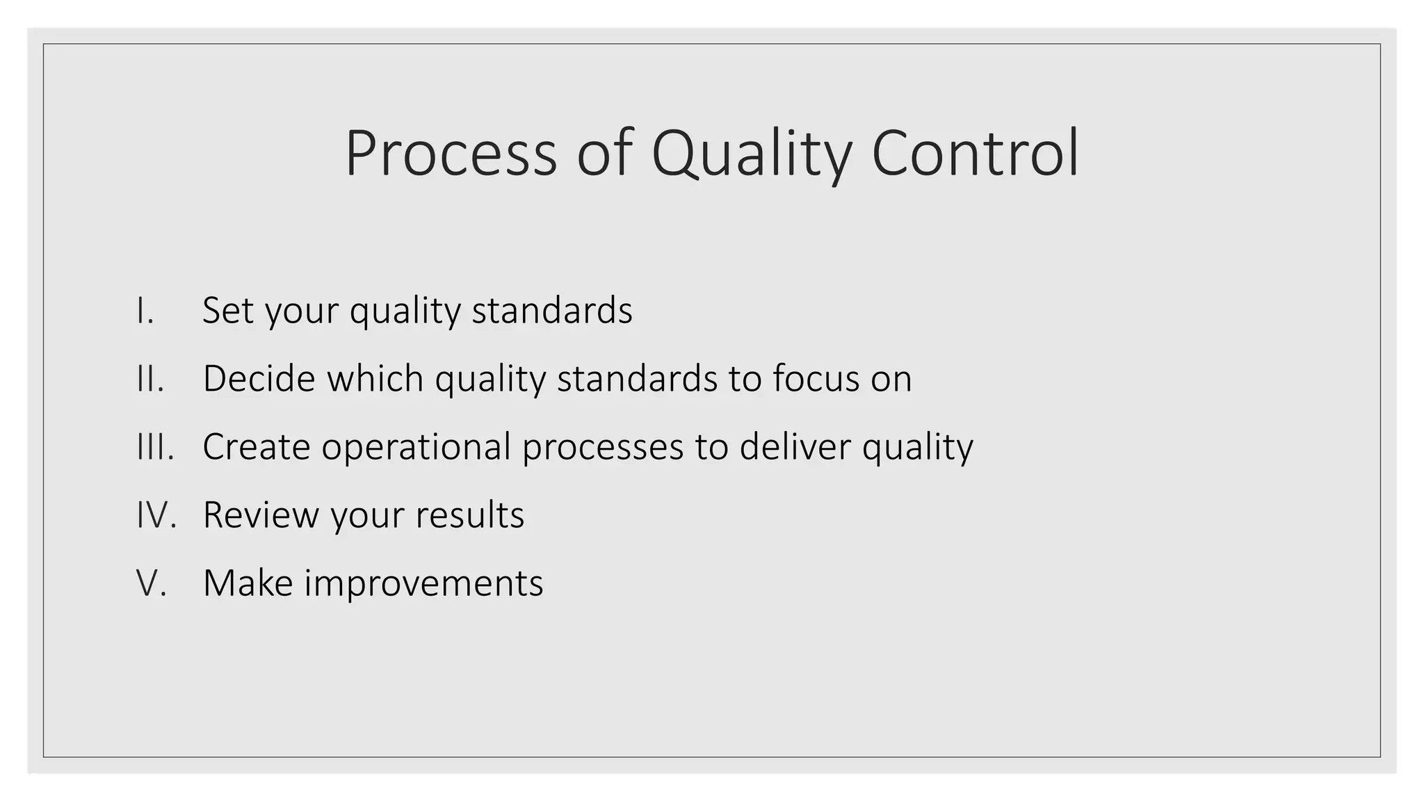 Operations management Quality Control | PPTX