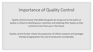 Operations management Quality Control | PPTX
