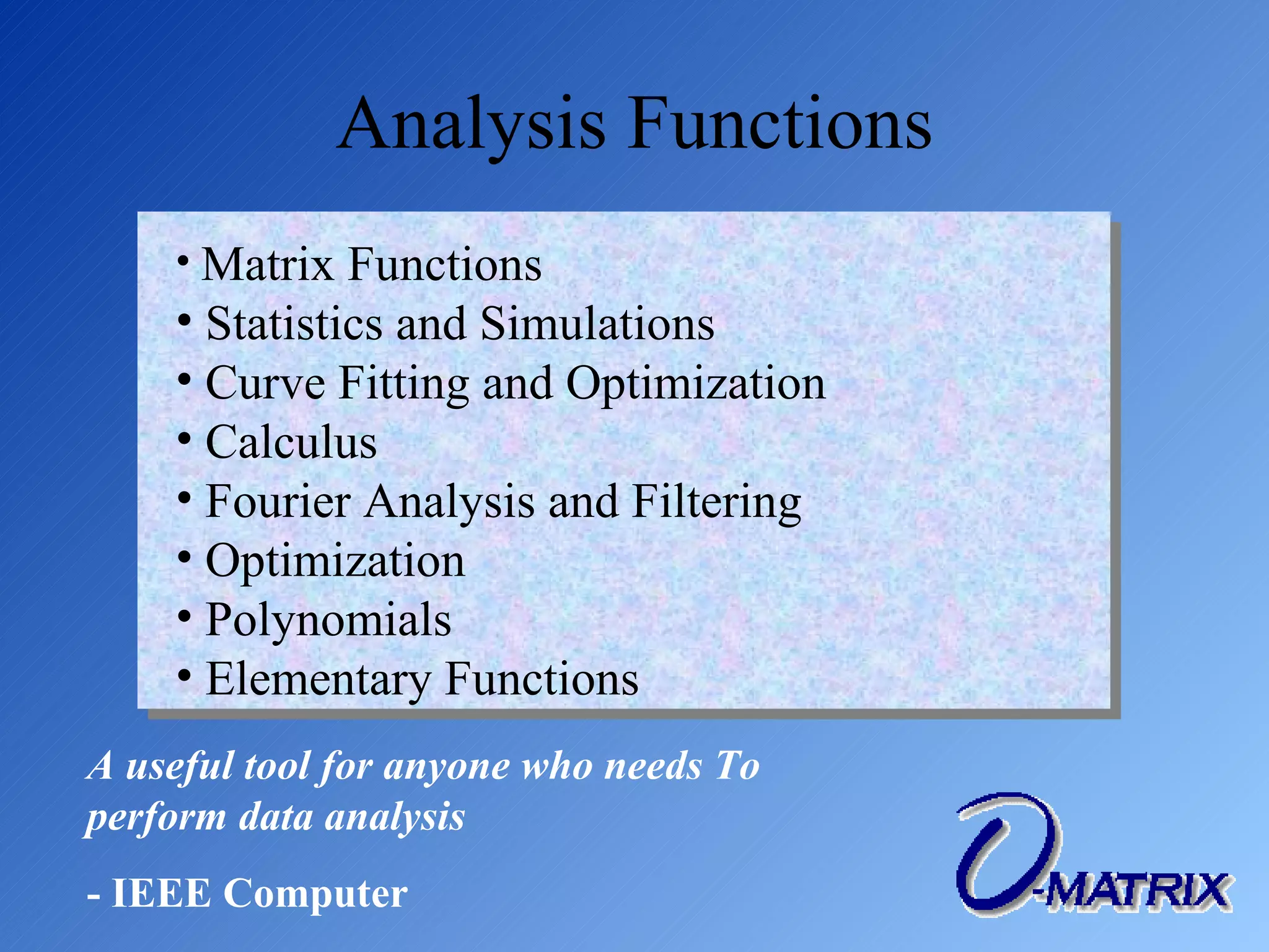 O Matrix Overview | PPT