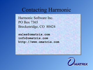 O Matrix Overview | PPT