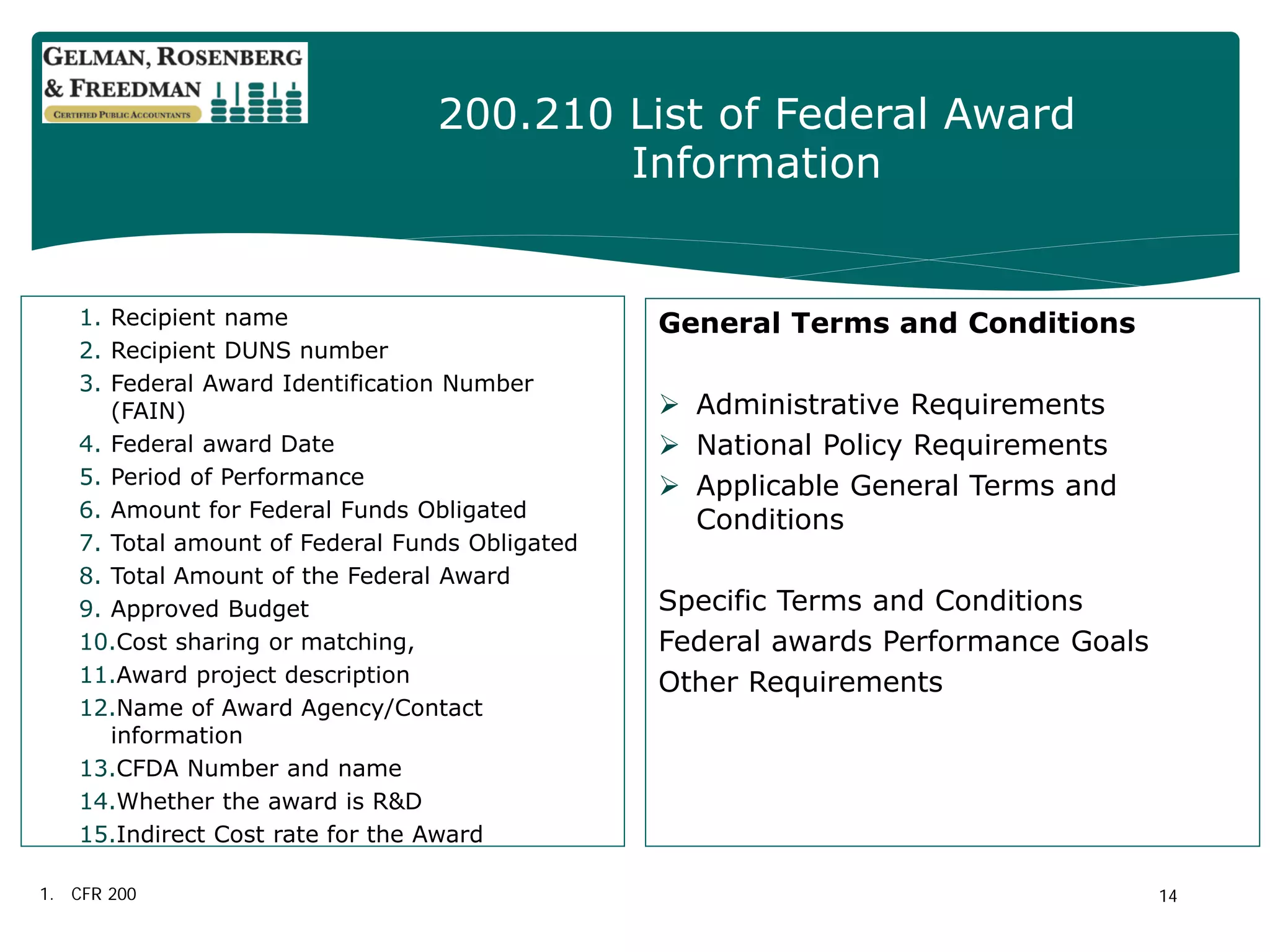 2 CFR 200 –Uniform Administrative Requirements, Cost Principles and ...
