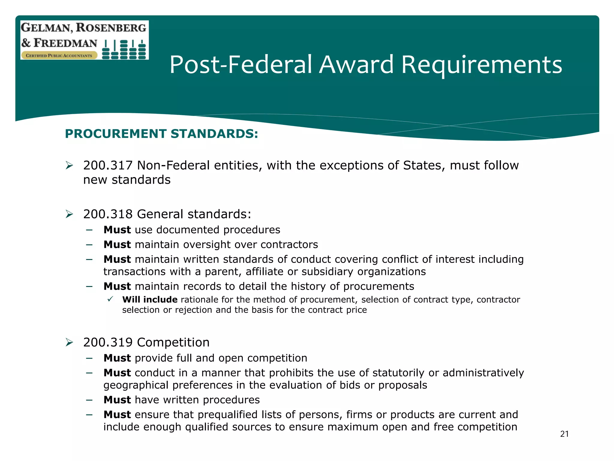 2 CFR 200 –Uniform Administrative Requirements, Cost Principles and ...