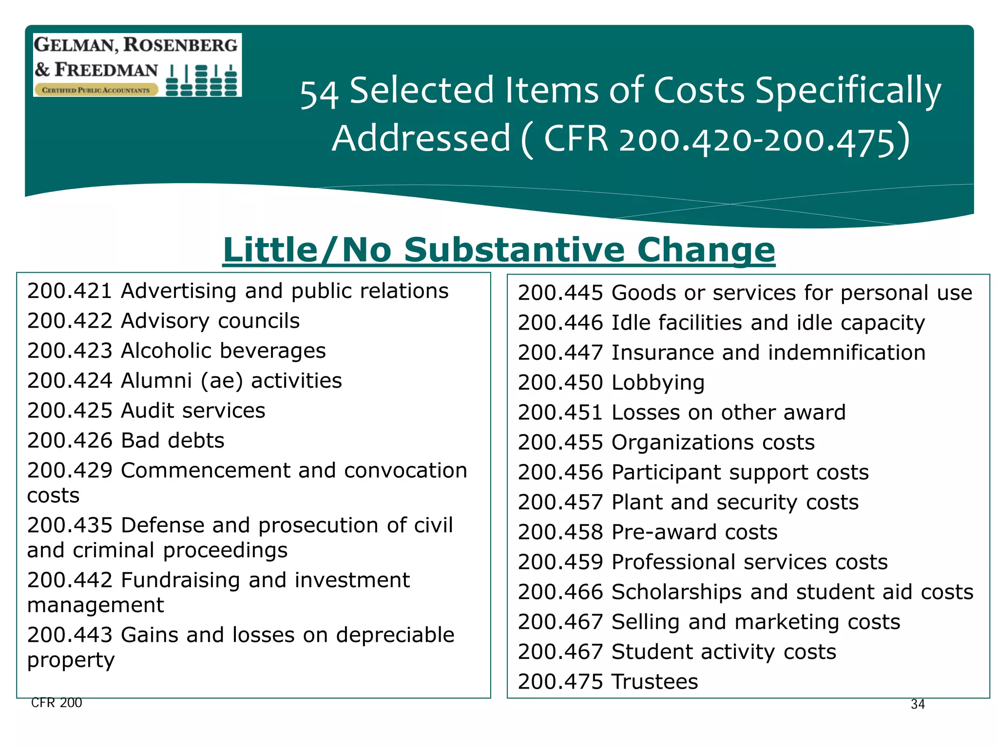 2 CFR 200 –Uniform Administrative Requirements, Cost Principles and ...