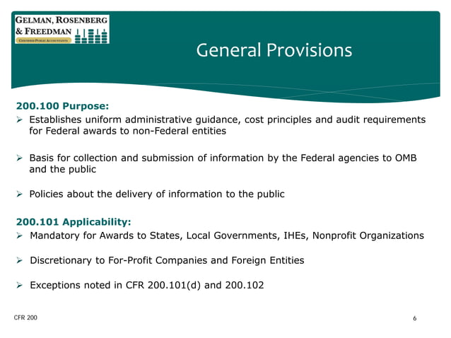 2 CFR 200 –Uniform Administrative Requirements, Cost Principles and ...