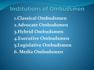 Institutions of Ombudsmen | PPTX
