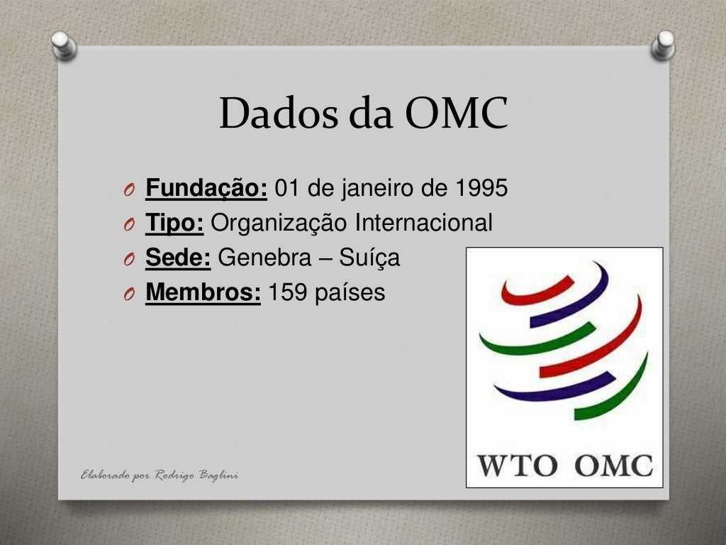 Omc organização mundial do comércio