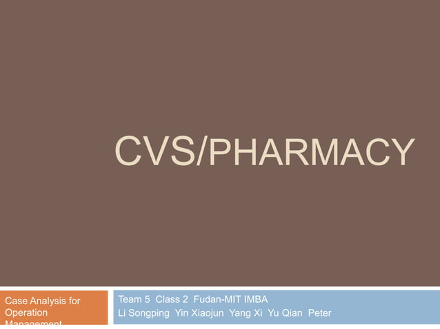 CVS case | PPTX | Business | Business and Finance