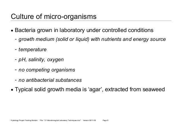 21 microbiological laboratory techniques