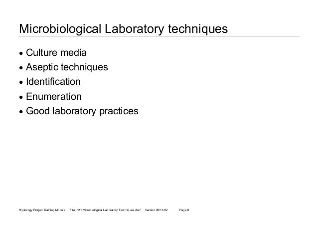 21 microbiological laboratory techniques