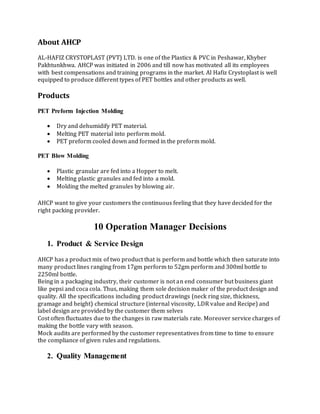 10 Operations Management Decisions 2 | DOCX