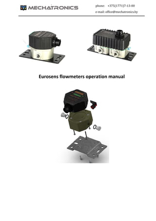 Fuel flow meters Eurosens - Operation manual | PDF
