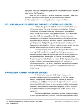 Dell OpenManage Essentials: Improve efficiency with fewer tools, more ...