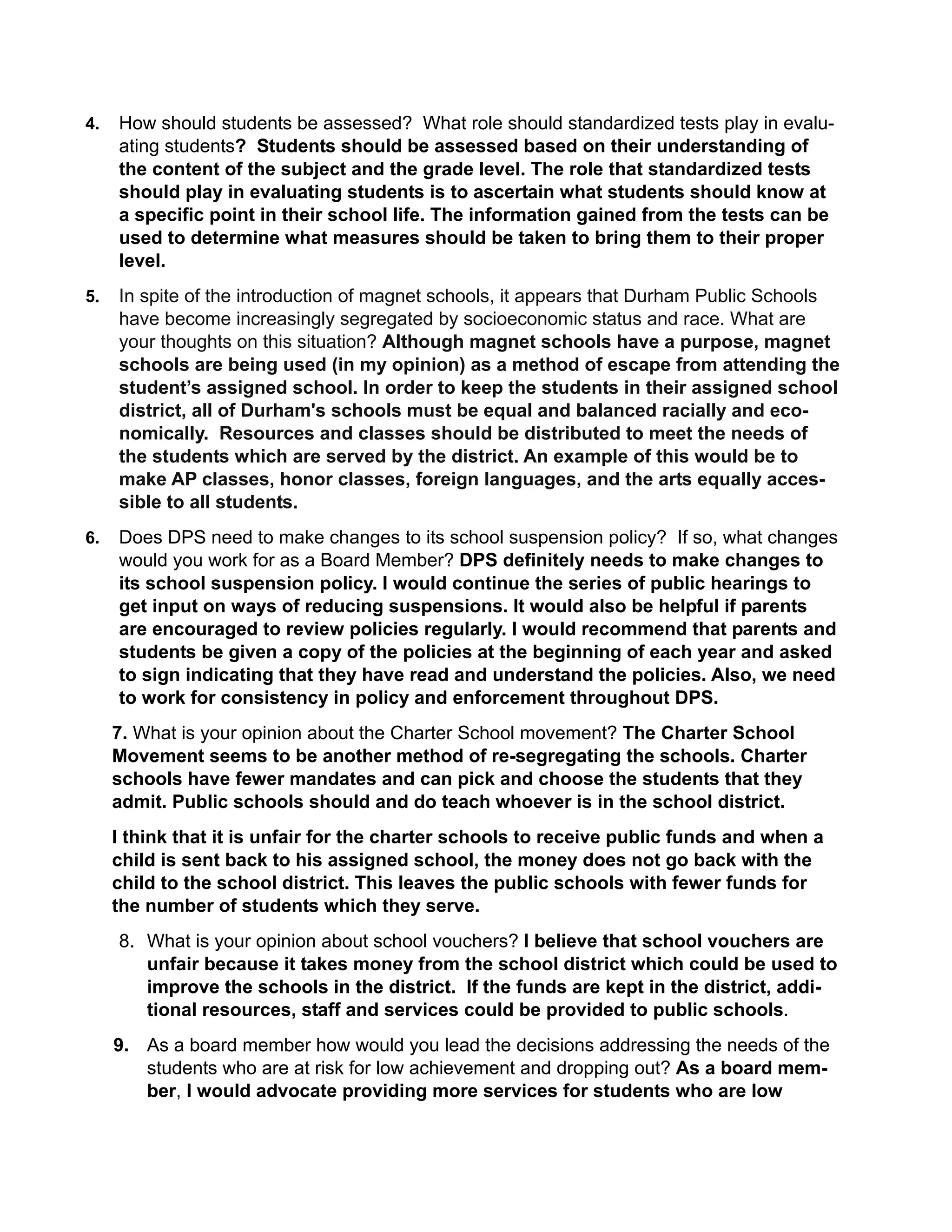 Omega Curtis Parker 2014 PA-PAC Questionnaire | PDF