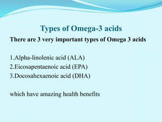 Omega -3 & omega -6 acids and their health effects. | PPT