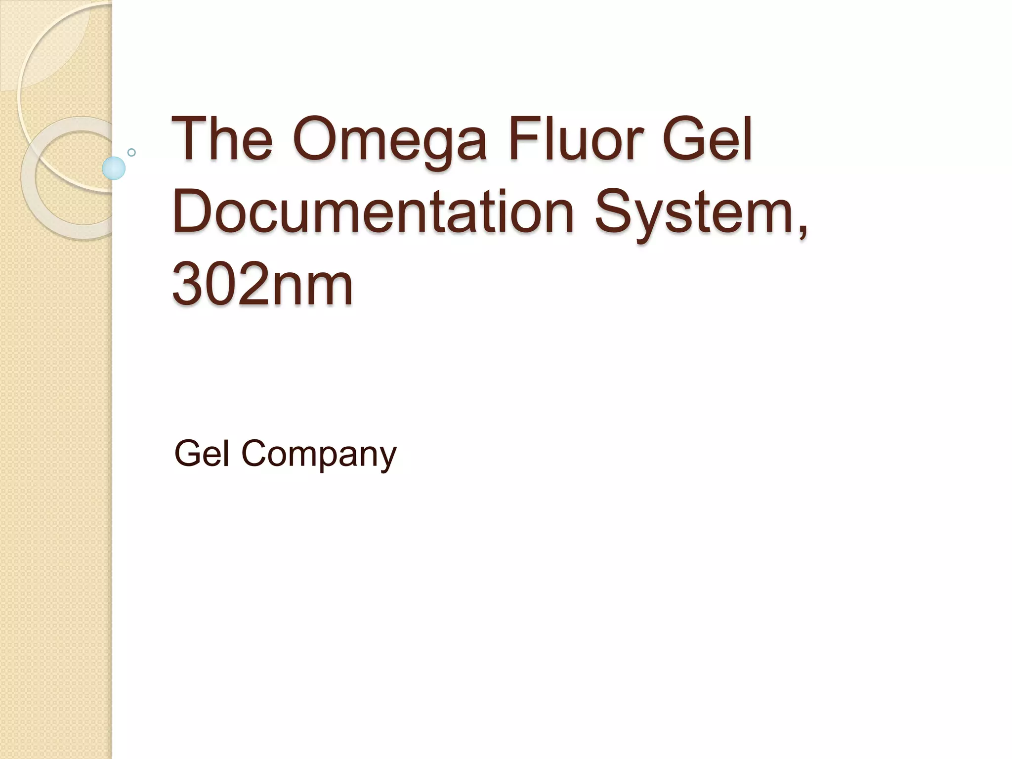 Omega Fluor Gel Documentation System 302 nm | PPT