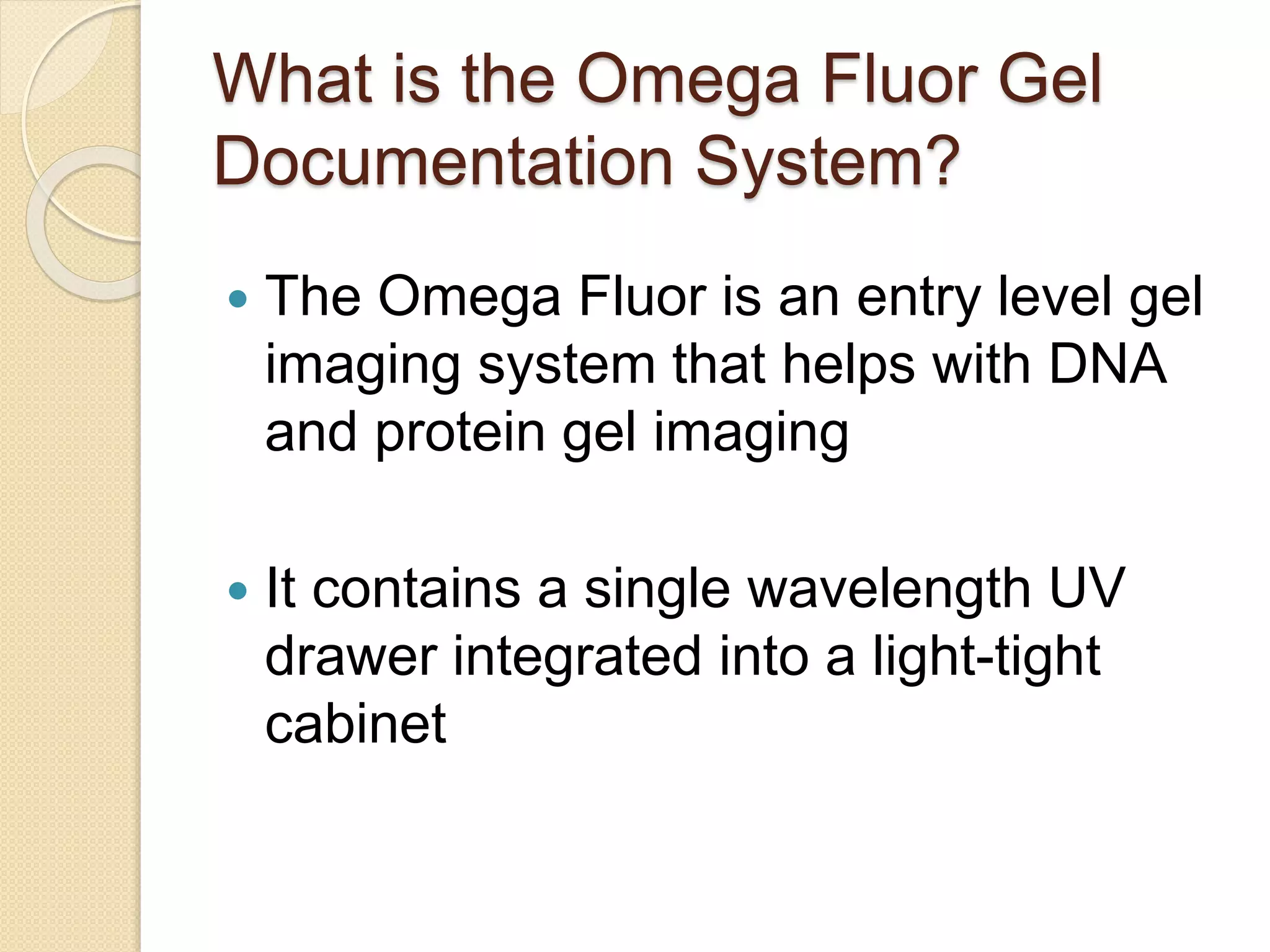 Omega Fluor Gel Documentation System 302 nm | PPT
