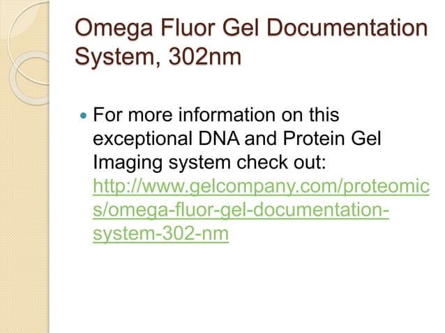 Omega Fluor Gel Documentation System 302 nm | PPT