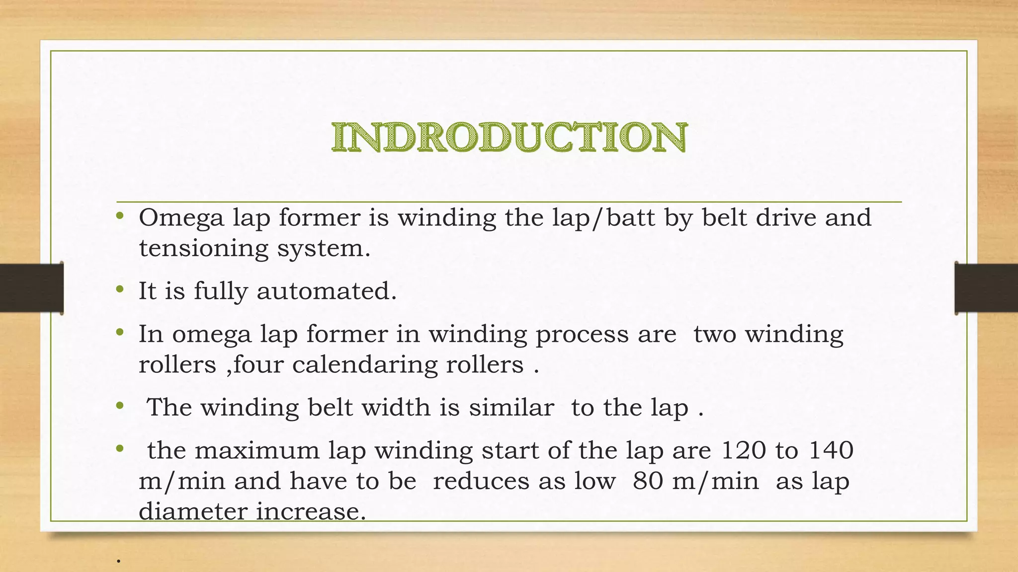 Omega lap winding | PPTX