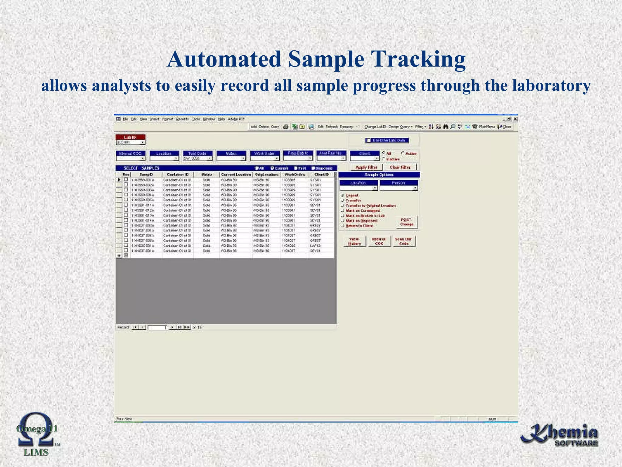 OMEGA 11 LIMS- Increase Lab Efficiency | PPT