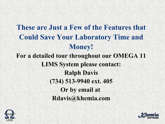 OMEGA 11 LIMS- Increase Lab Efficiency | PPT | Business | Business and Finance