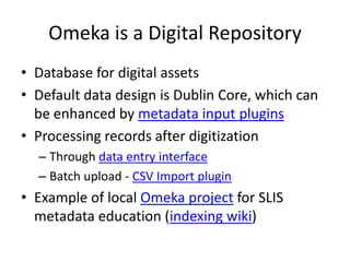 Introducing Omeka for Digital Projects | PPT