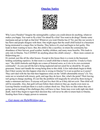 Omelas Moral Standards | PDF