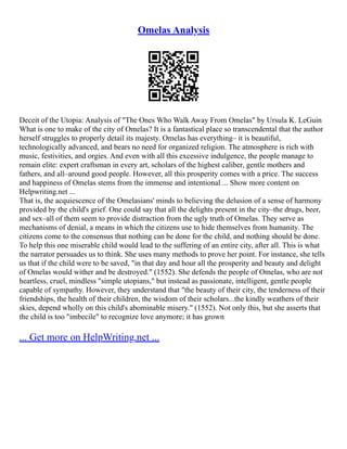 Omelas Moral Standards | PDF