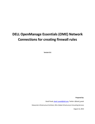 DELL (OME) Open Manage Esentials network connections (TCP/UDP ports ...