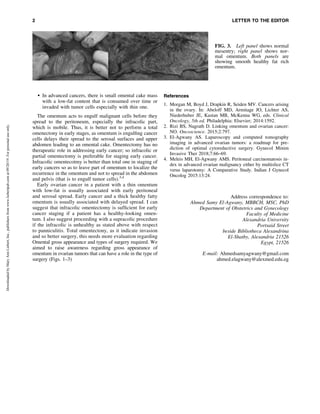 Omentectomy in ovarian cancer | PDF