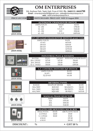 Om enterprises final pricelist (2018) | PDF