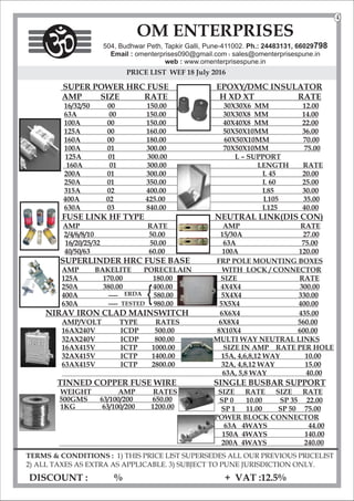 Om enterprises pricelist | PDF