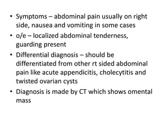 Omentum – anatomy, pathological conditions and surgical importance | PPTX