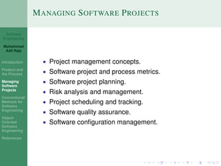 Software Engineering: A Course Outline | PDF