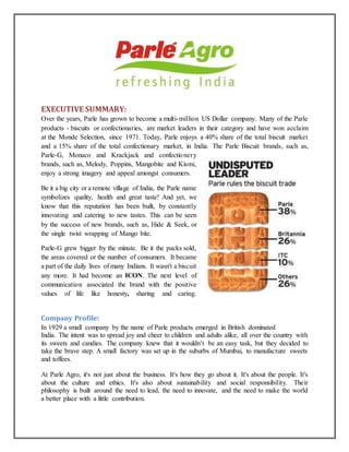 operation techniques by parle agro and pepsiCo | DOCX