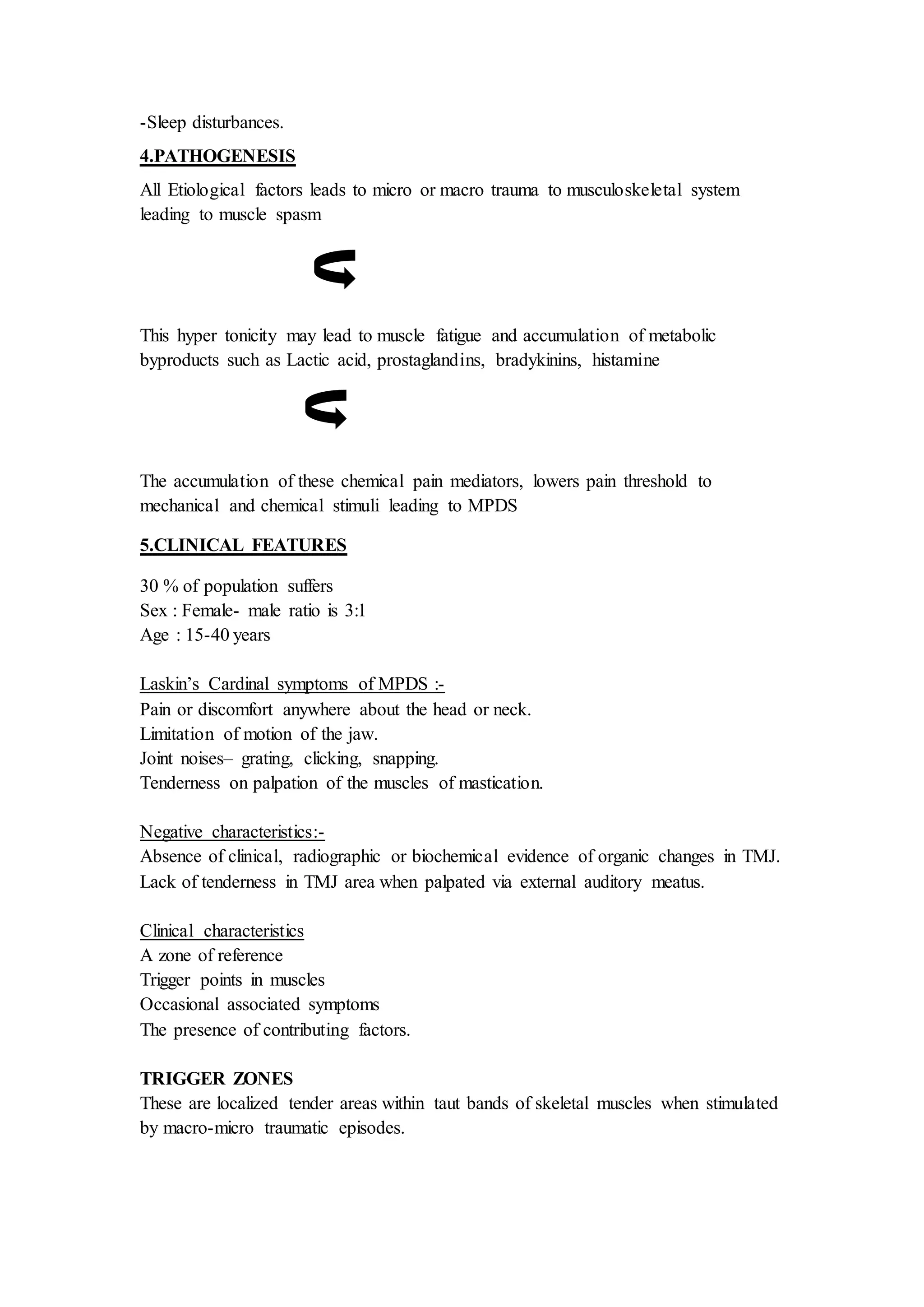 mpds-myofacial pain dysfunction syndrome | DOCX