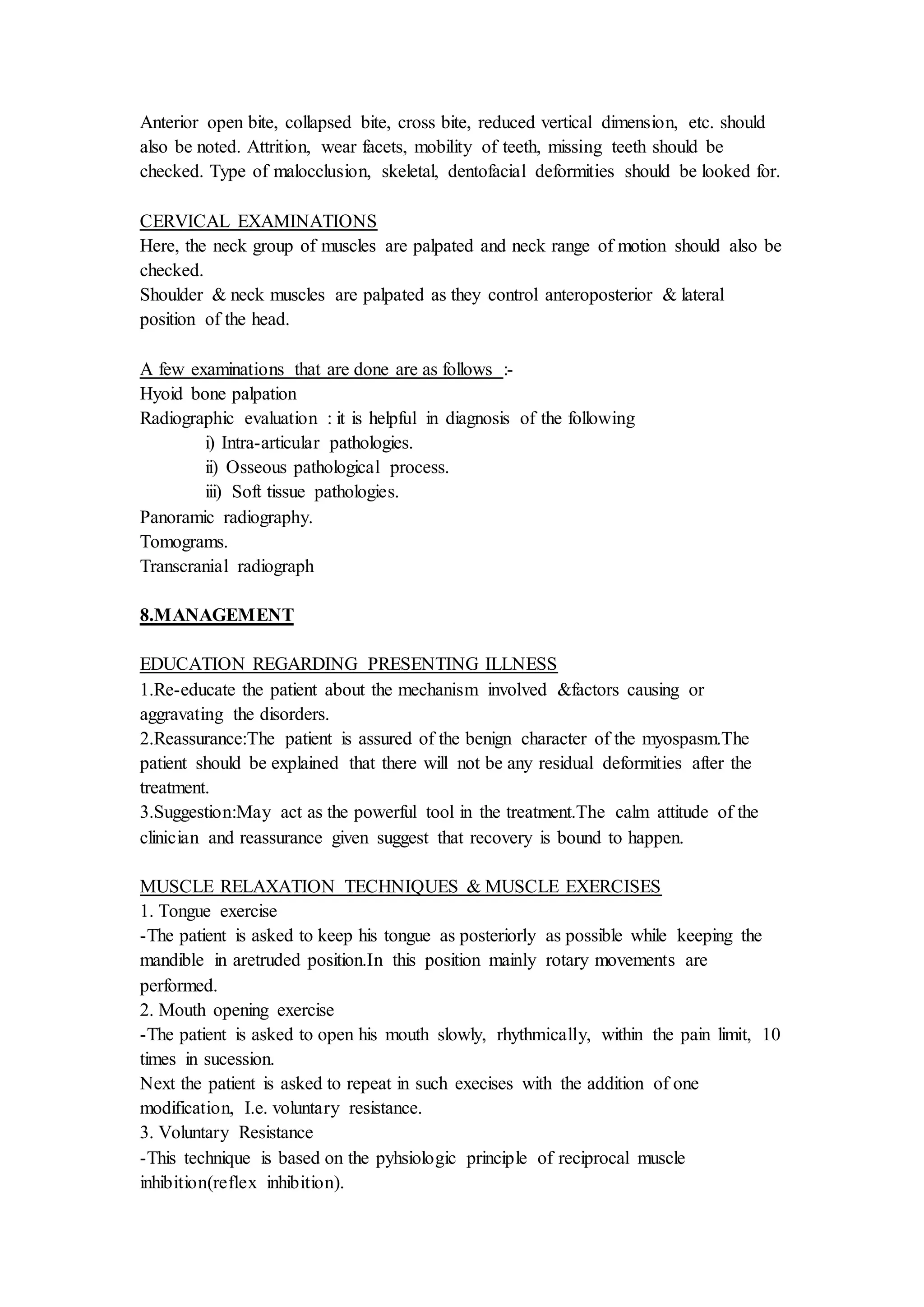 mpds-myofacial pain dysfunction syndrome | DOCX