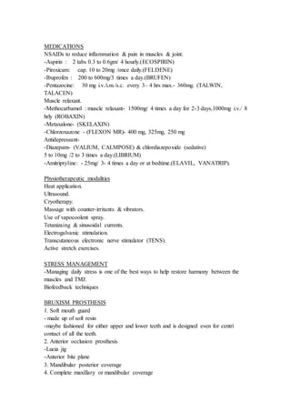 mpds-myofacial pain dysfunction syndrome | DOCX