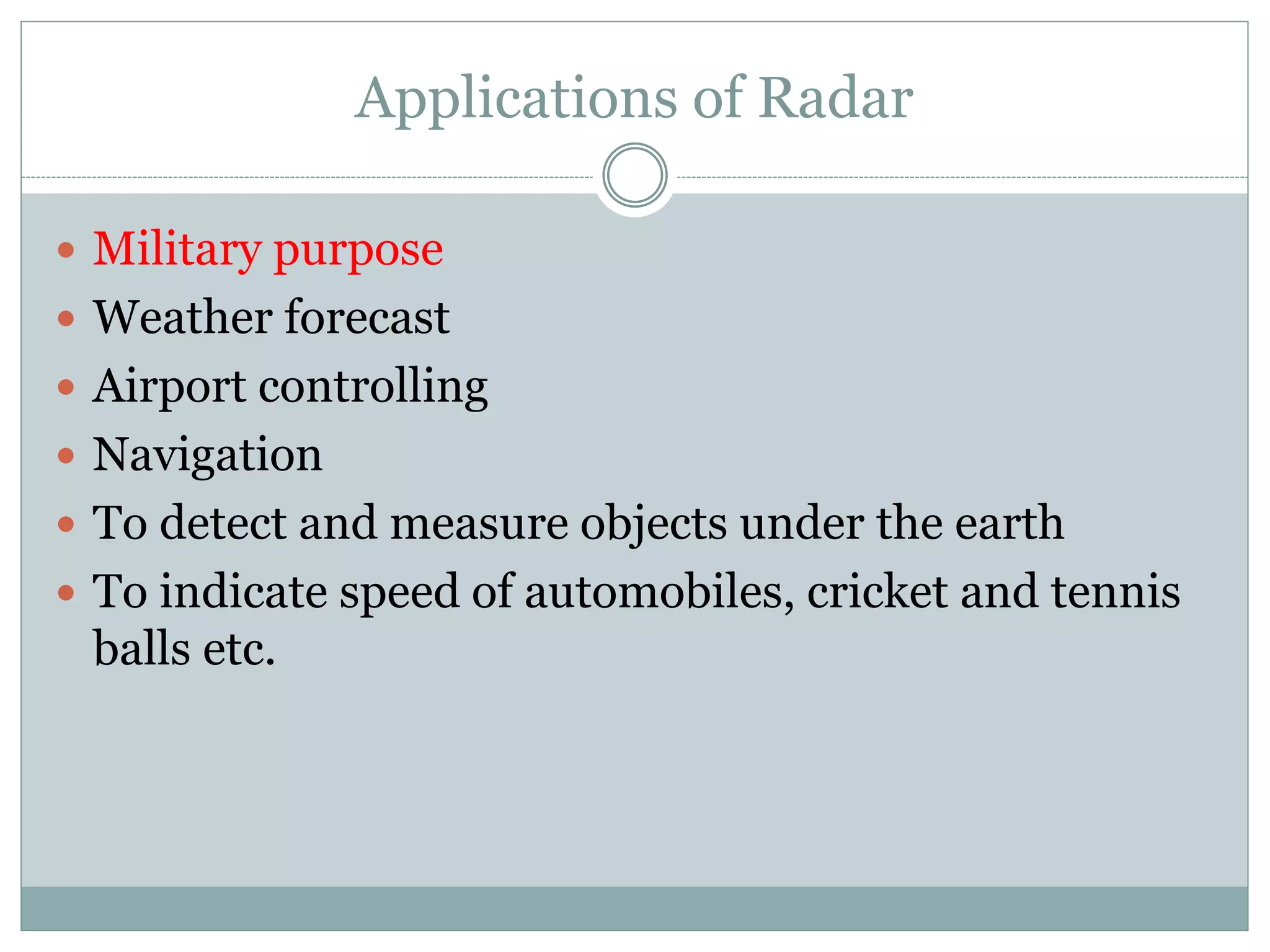 Cw and fm cw radar | PPTX