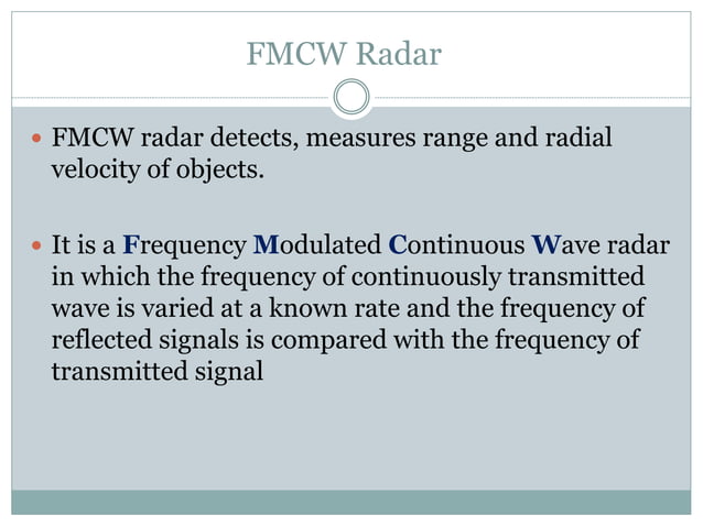 Cw and fm cw radar | PPTX | Physics | Science
